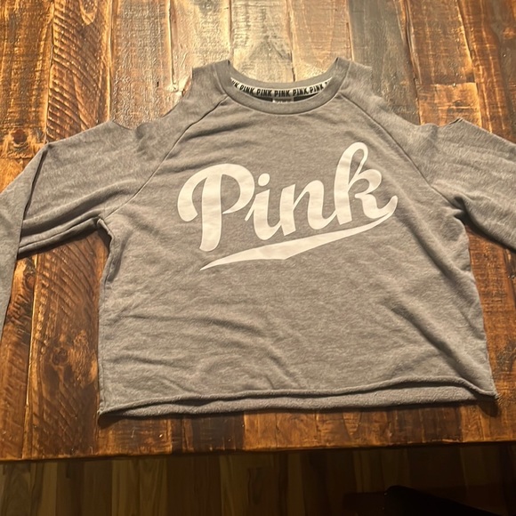 PINK Victoria's Secret | Tops | Pink Crew Neck With Shoulder Cut Outs ...
